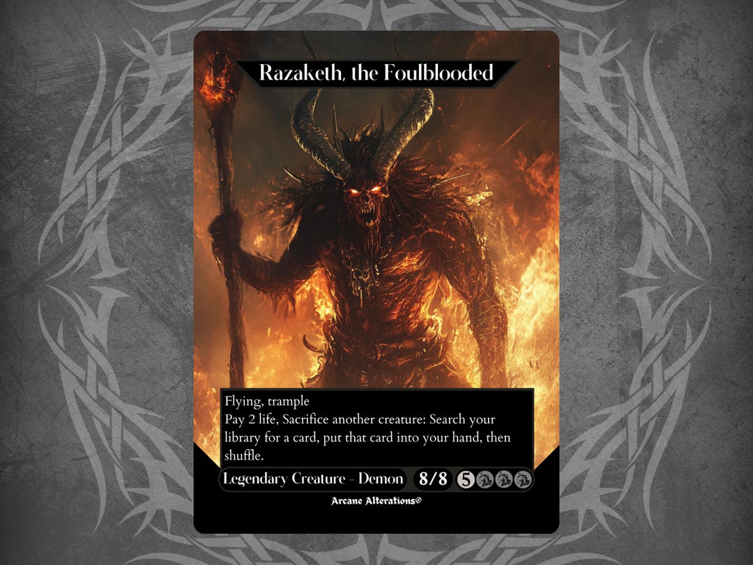 Razaketh, the Foulblooded - Proxy Full Art Custom Card - Etsy