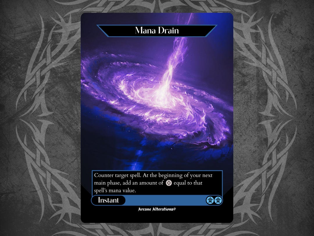 Mana Drain - Proxy Full Art Custom Card - Etsy
