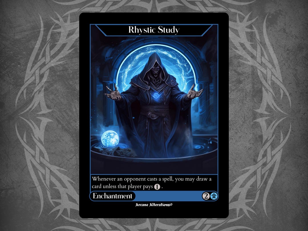 Rhystic Study - Full Art Custom Card - Etsy
