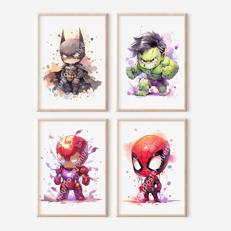 Superhero Watercolor - Etsy