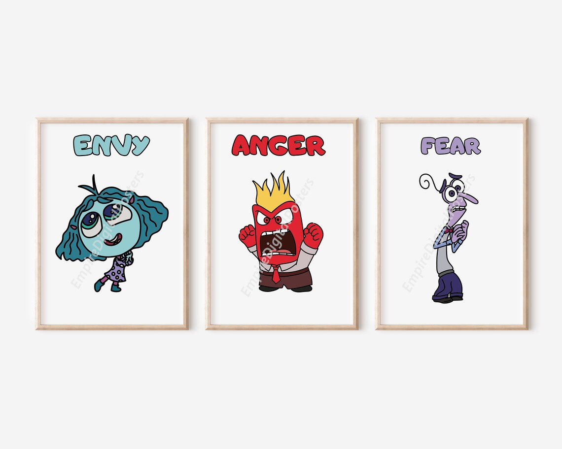 Minimalist Cartoon 9 Inside Out 2 Posters - "i Feel" , Emotions Poster ...