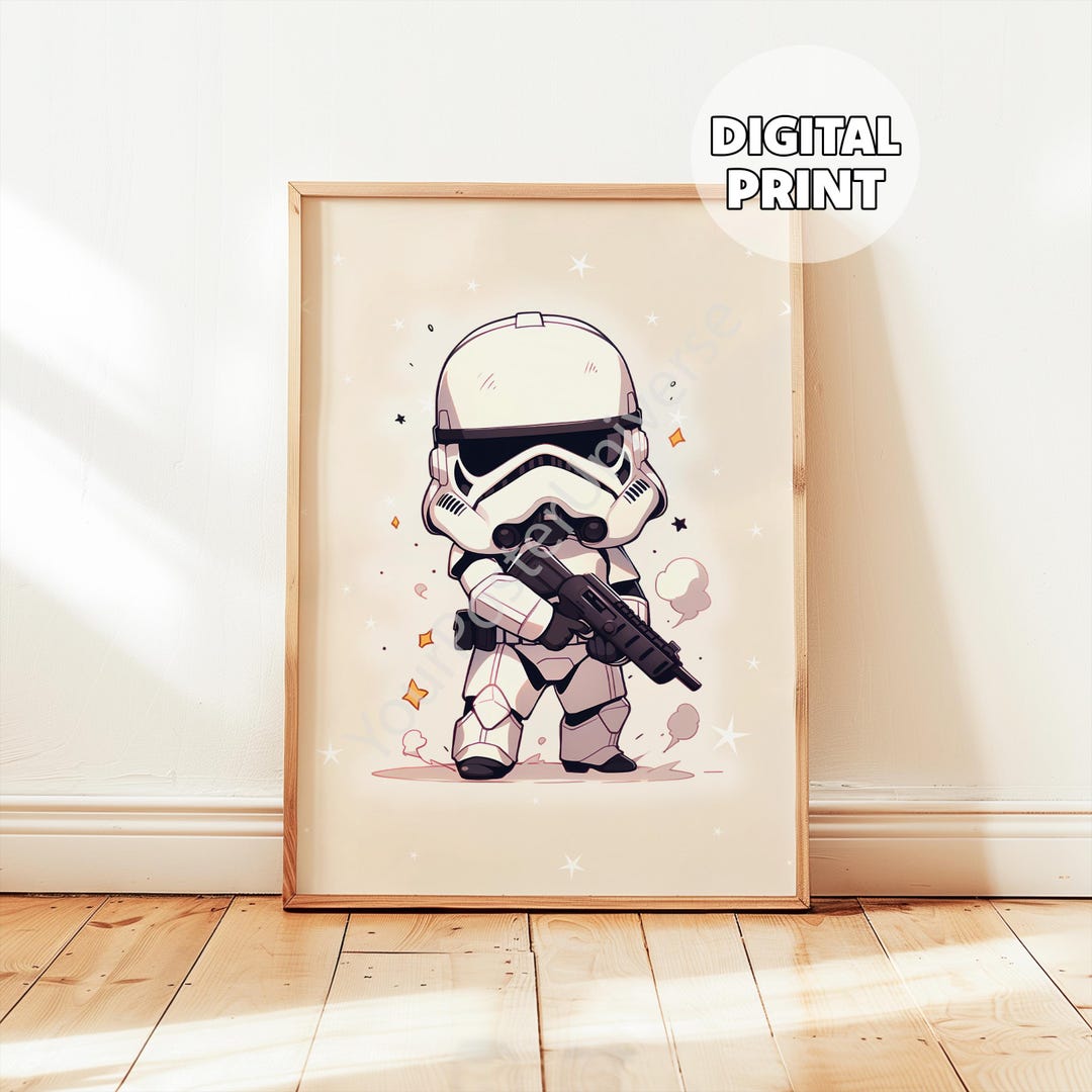 Cartoon Chibi Star Wars Poster - Stormtrooper Print, Digital Print ...