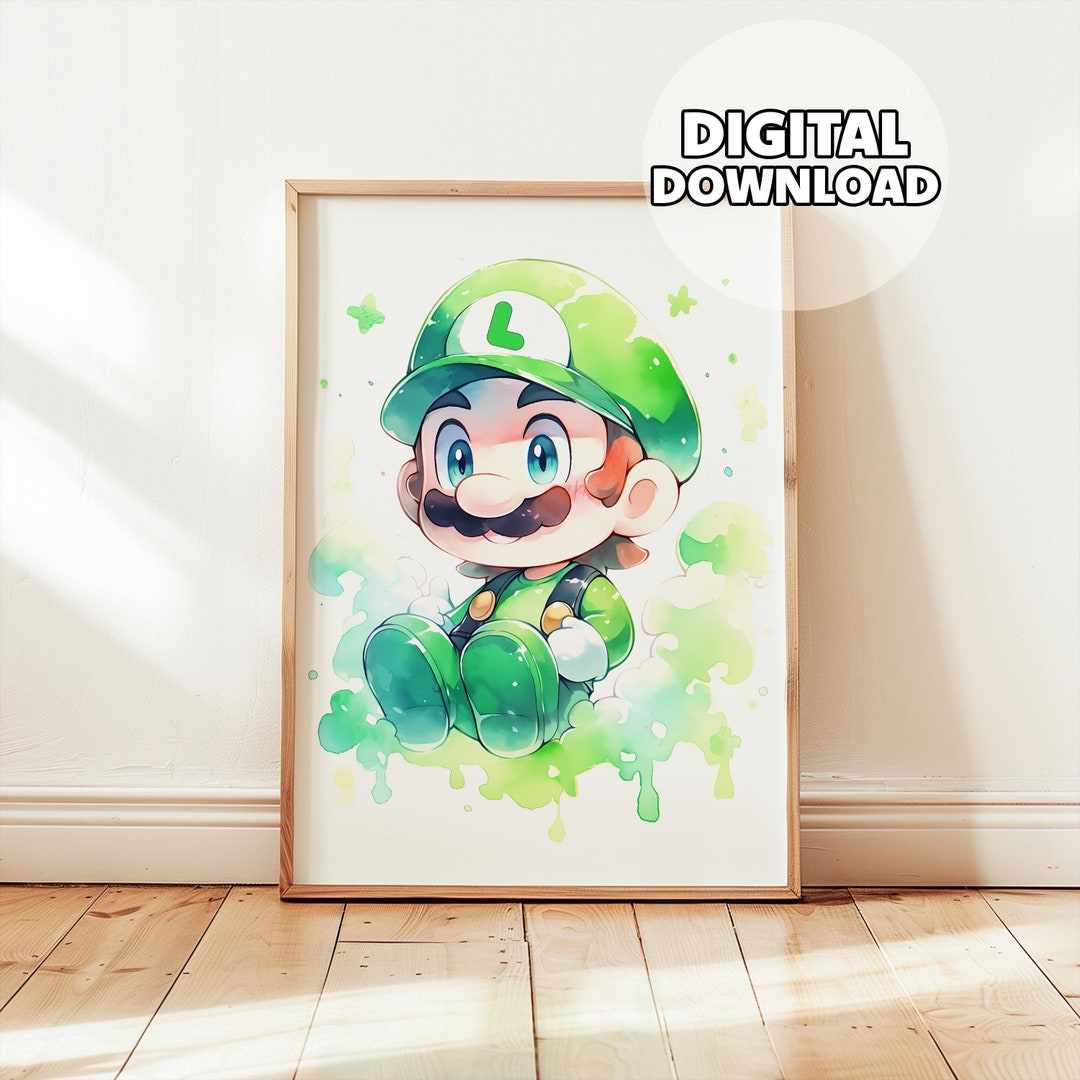 Drawing Super Mario Bros Poster - Mario and Luigi, Prints for Kids ...