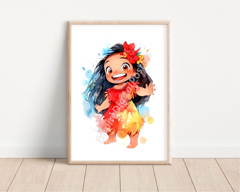Watercolor Lilo & Stitch Poster Stitch and Angel, Nursery Decor ...
