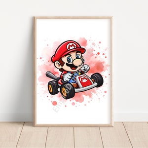Watercolor Super Mario Poster - Wall Decor, Nursery Prints, Super Mario ...