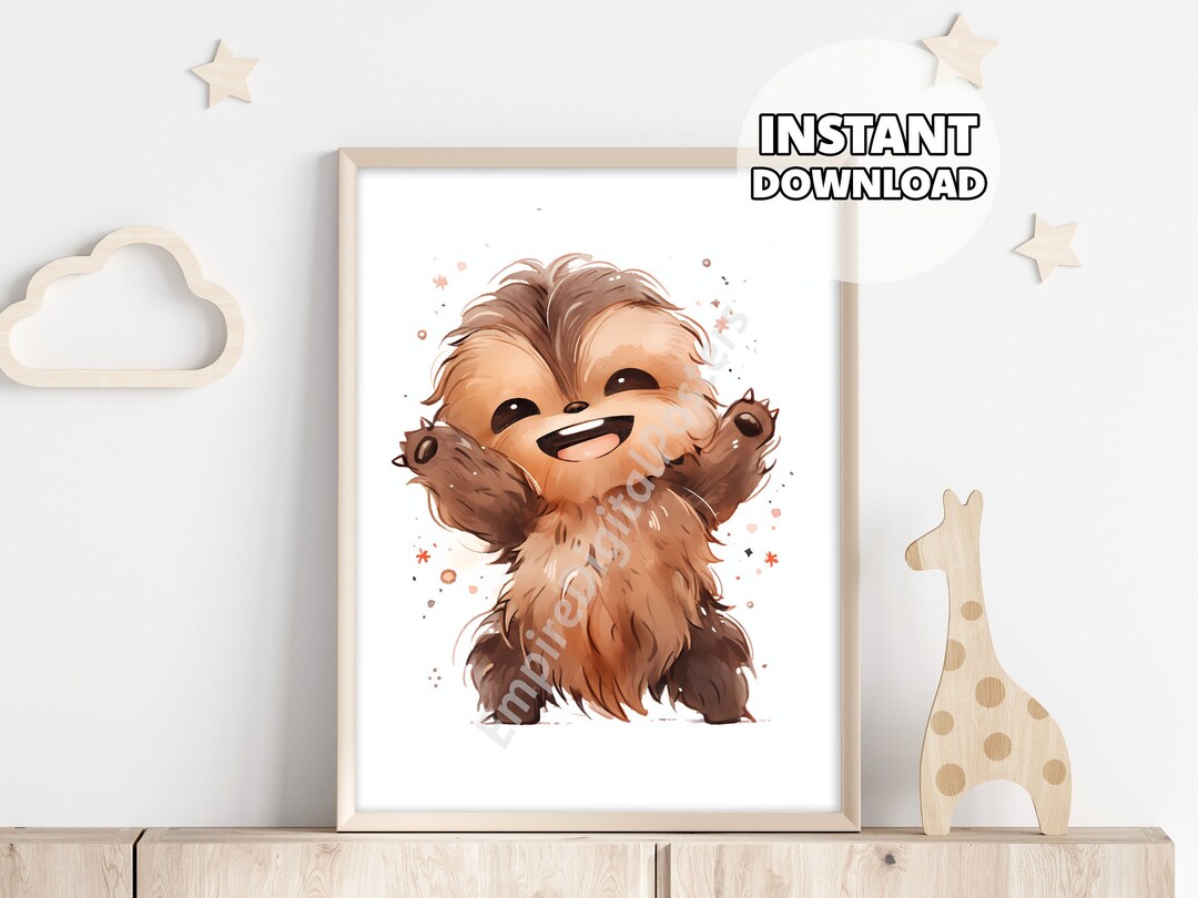 Star Wars Chewbacca Poster - Nursery Decor, Digital Print, Star Wars ...