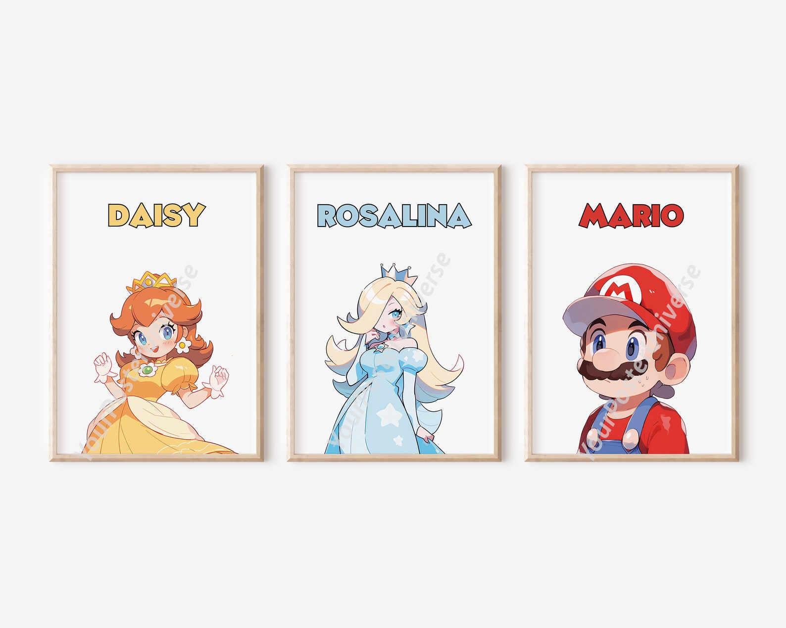 Set of 9 Super Mario Posters Mario Wall Art, Nursery Decor, Mario and ...