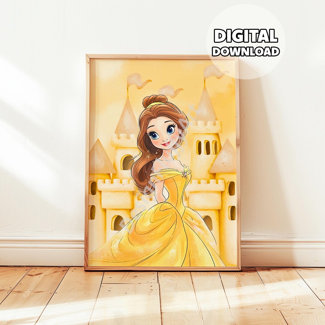 Belle Digital Poster – Printable Fairytale Princess Wall Art for Girls ...