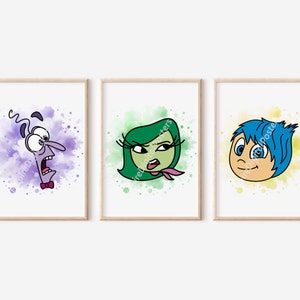 Set of 9 Inside Out 2 Characters - Wall Decor, Emotions Poster Set ...