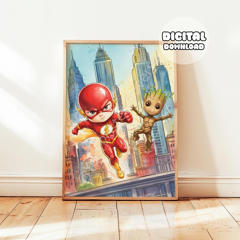 Superhero Comics Poster - Hand-drawing Wall Art, Avengers Prints, Hero ...