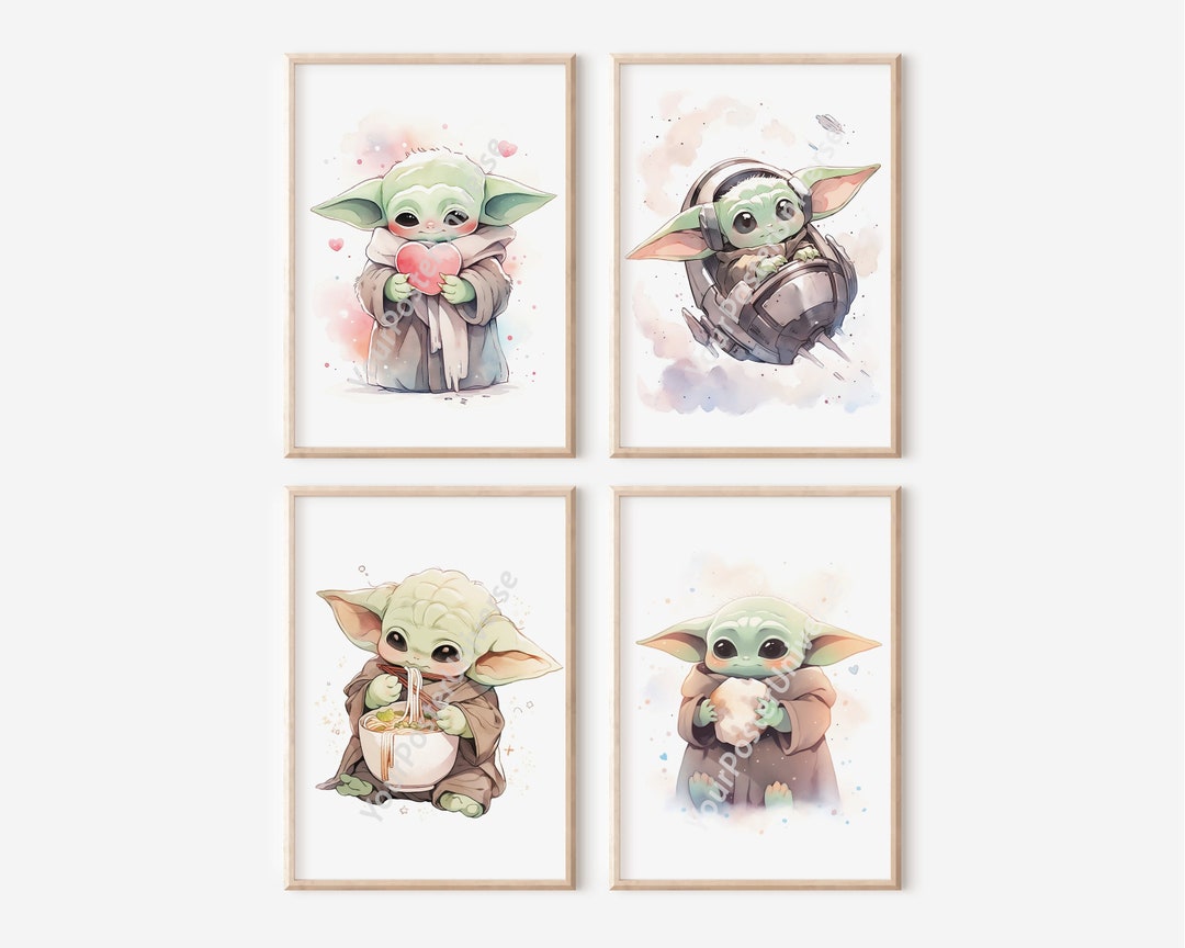 Gentle Nursery Baby Yoda Posters - Digital Prints, Star Wars Wall Art ...