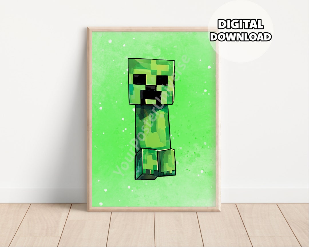 Drawing Minecraft Poster Minecraft Wall Art, Nursery Decor, Boys Room ...