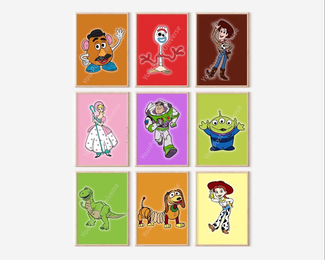 9 Full Color Inspired Toy Story Prints - Kids Room Wall Art, Playroom ...