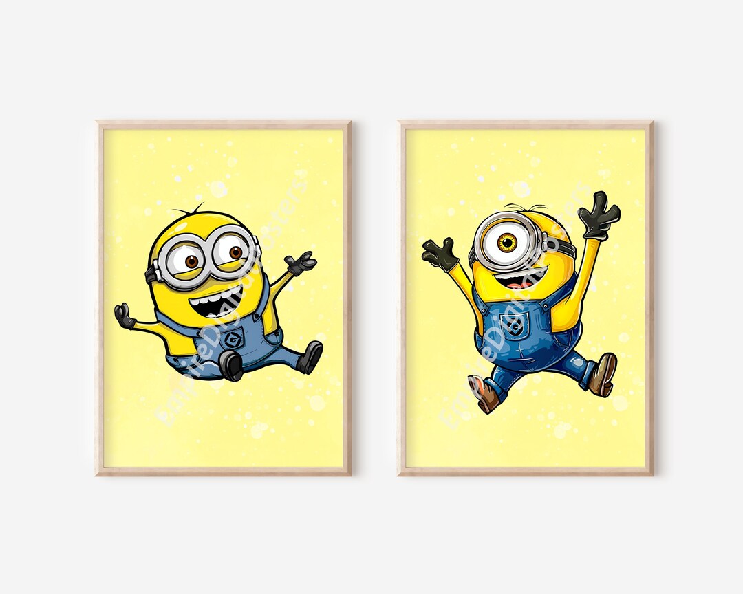 2 Drawing Despicable Me Posters - Wall Decor, Nursery Prints, Minion ...