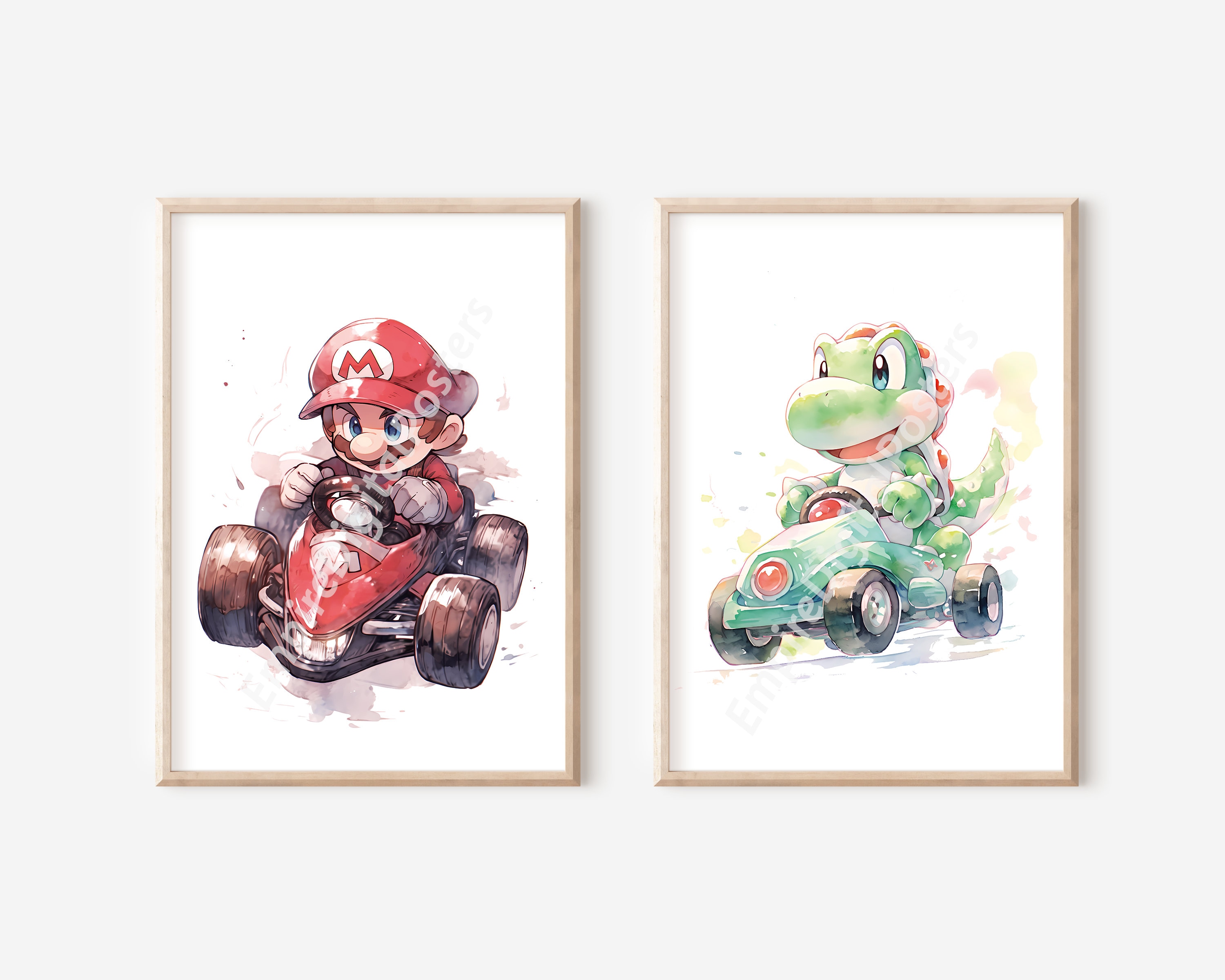 Set of 6 Mario Kart Posters Wall Decor, Mario and Luigi, Super Mario ...