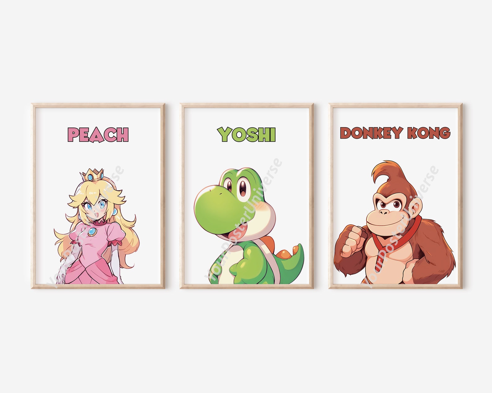 Set of 9 Super Mario Posters Mario Wall Art, Nursery Decor, Mario and ...