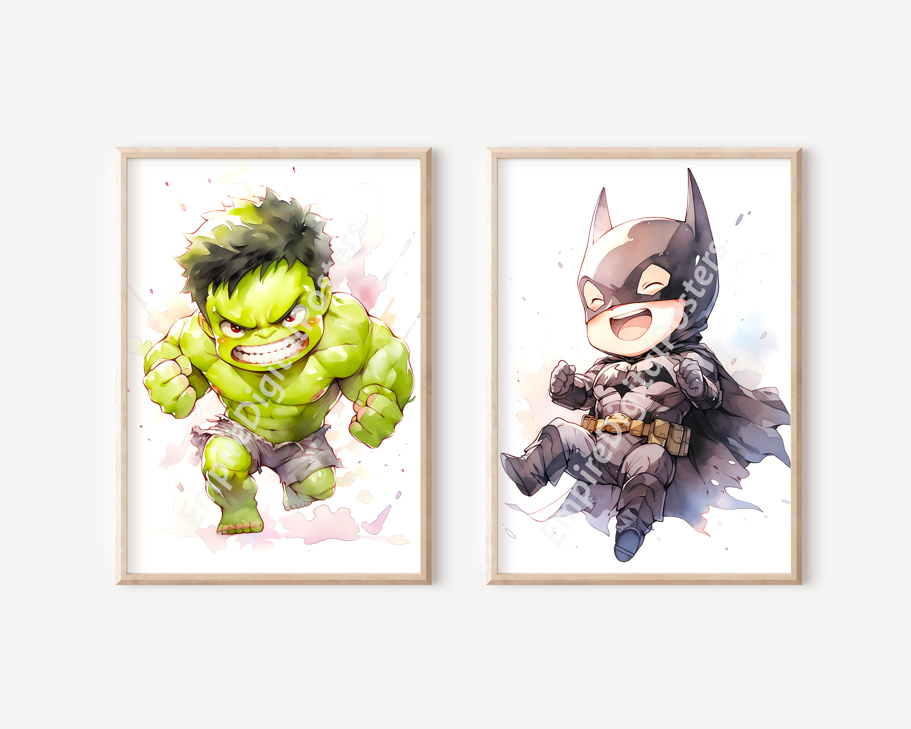Set of 6 Superhero Wall Art - Nursery Prints, Wall Art, Superhero Kids ...