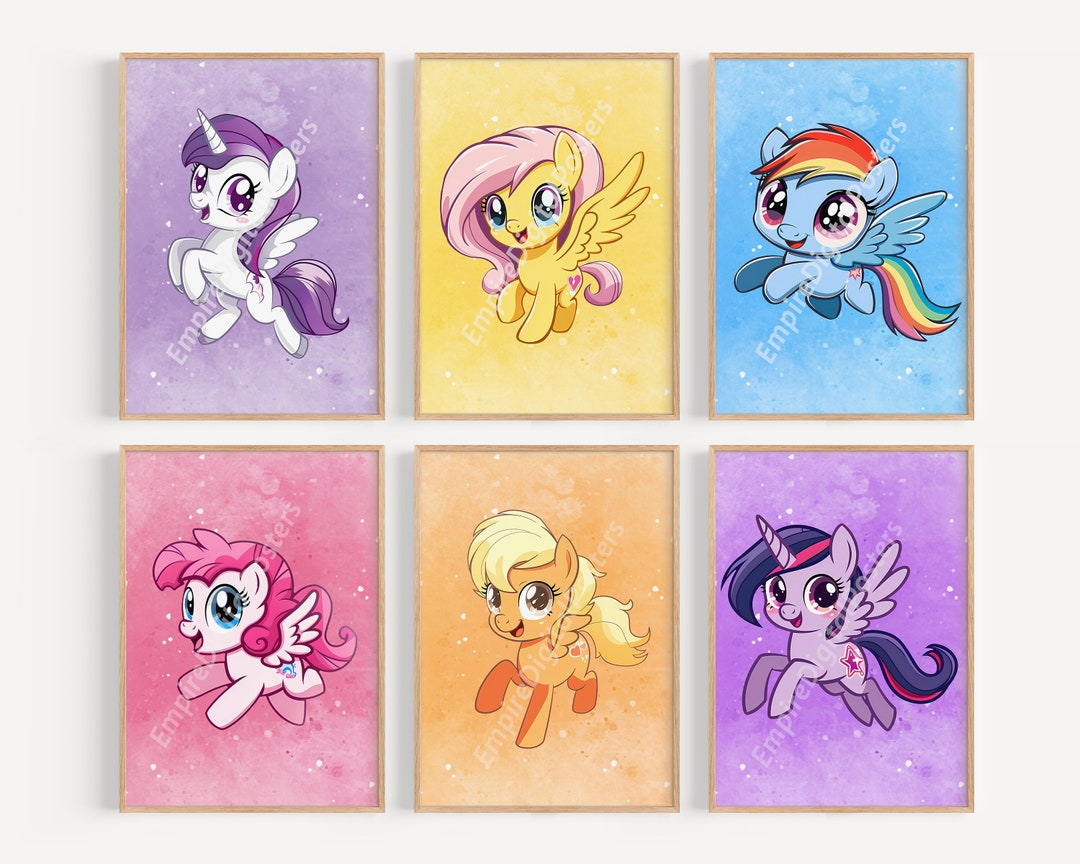 Set of 6 Watercolor My Little Pony Posters Wall Decor, Digital Prints ...