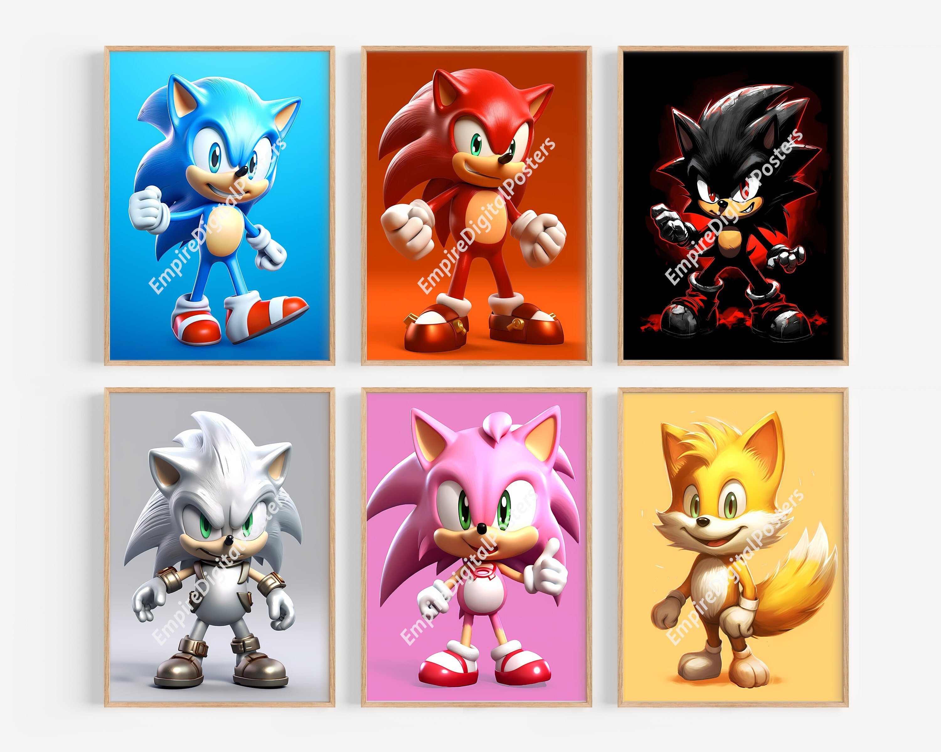 6 Sonic the Hedgehog Posters - Cartoon Clipart - Nursery Decor, Baby ...