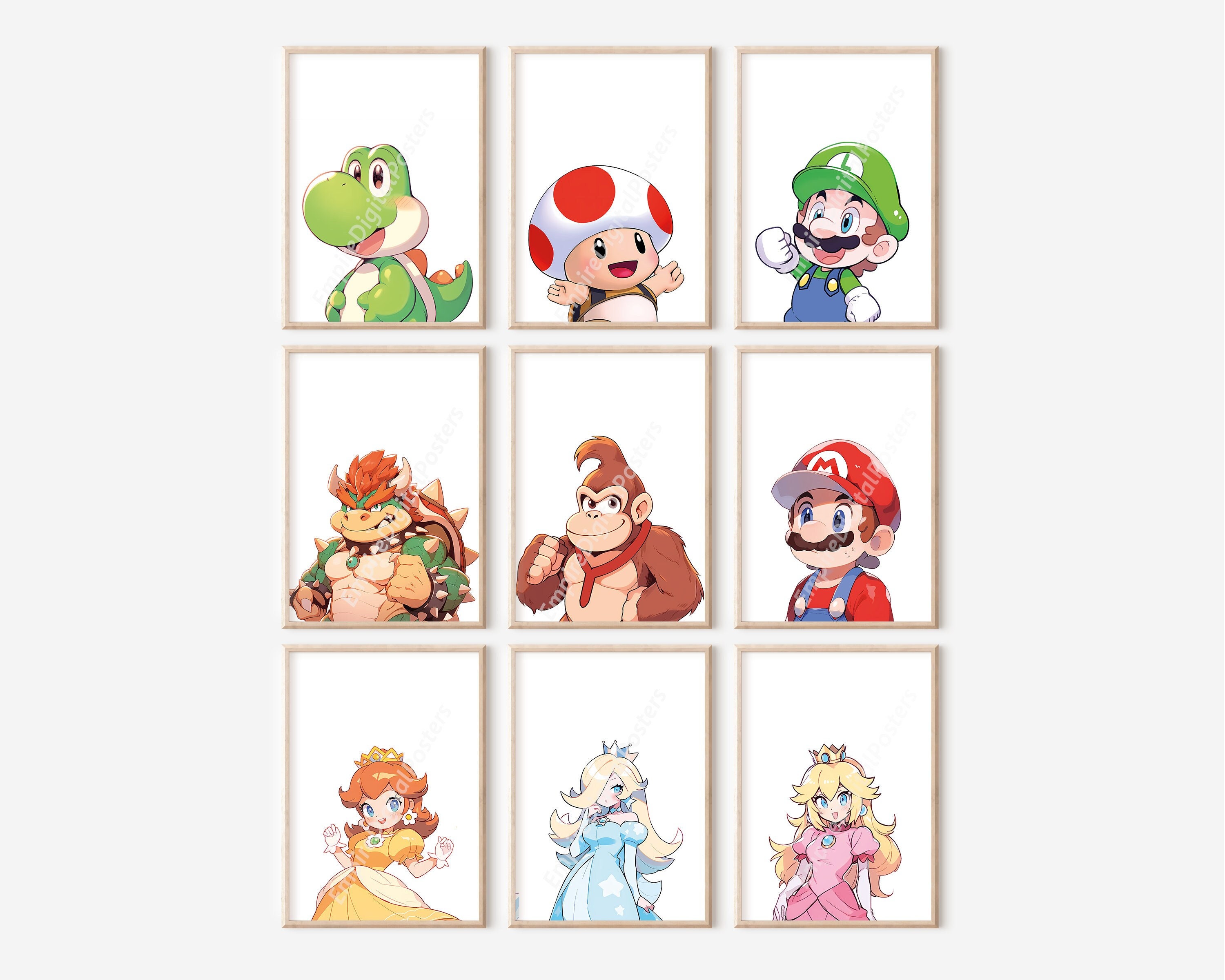 9 Cartoon Mario Posters Digital Download, Prints for Kids, Mario and ...