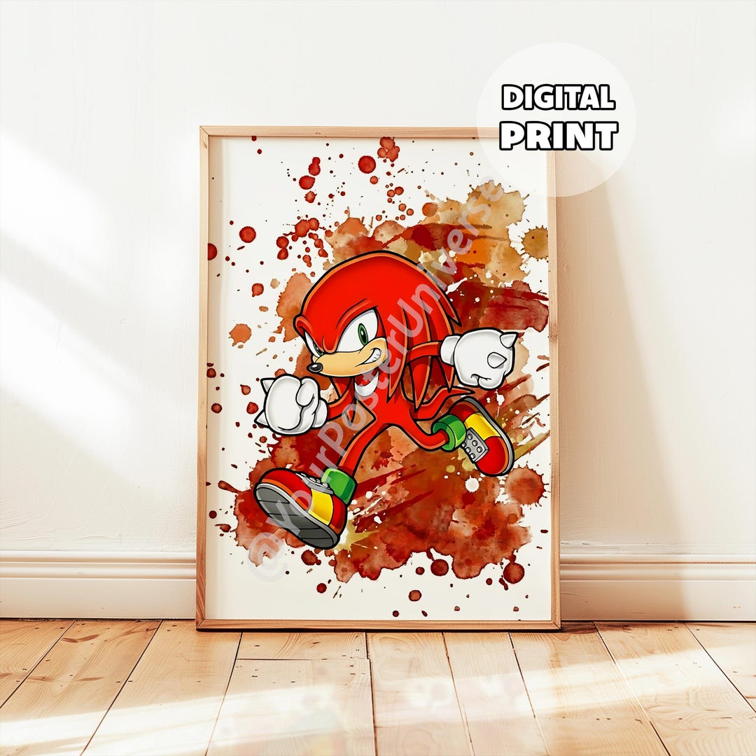 Watercolor Knuckles Sonic Poster - Hand-drawing, Prints for Kids ...