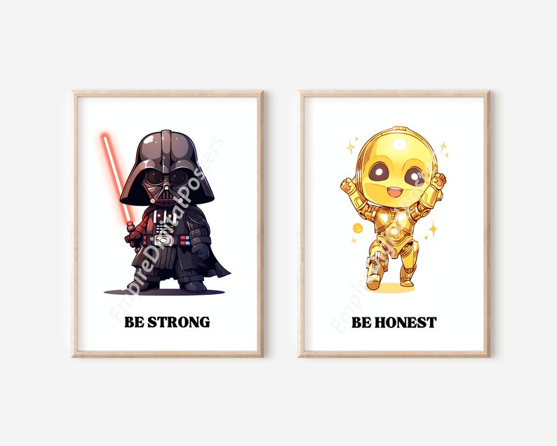 Cartoon Star Wars Affirmation Wall Art Nursery Prints, Digital Download ...