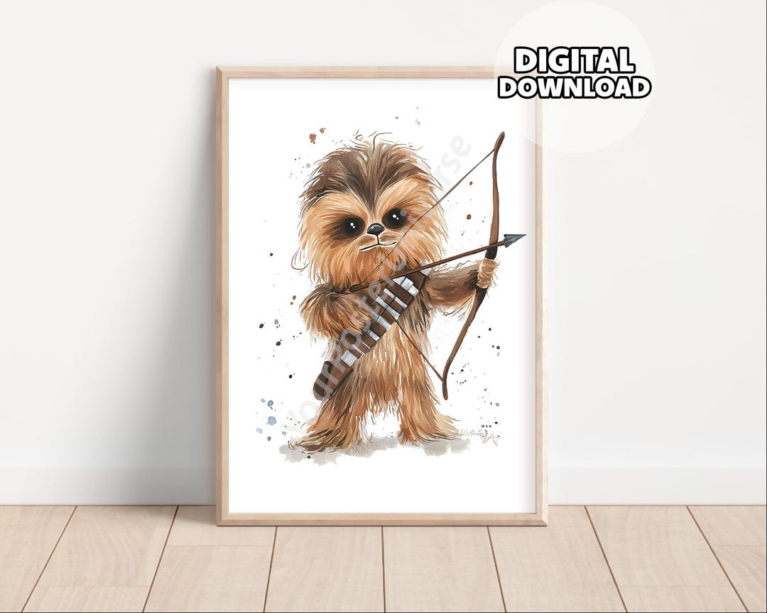 Cute Drawing Chewbacca Poster - Star Wars Wall Art, Baby Decor, Prints ...