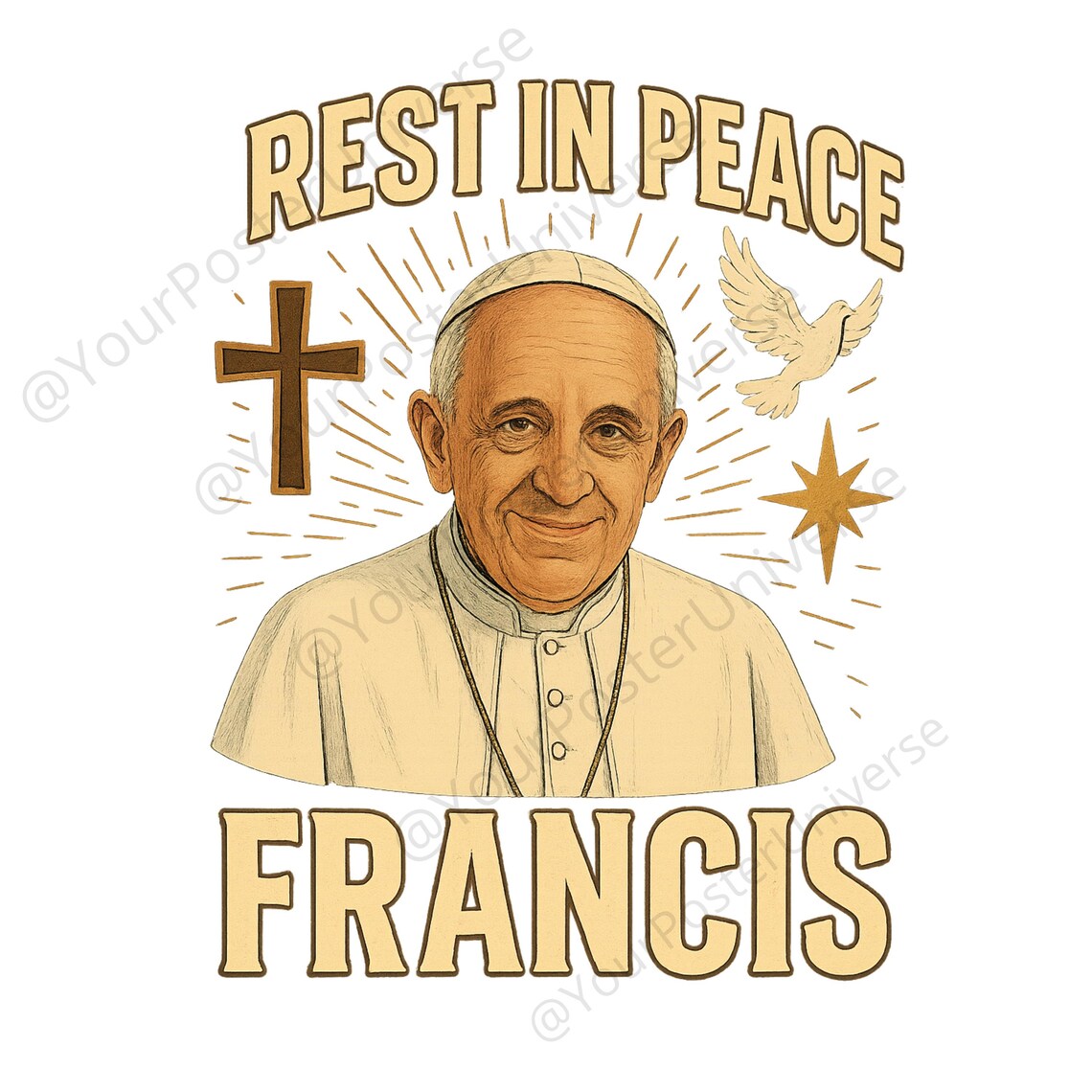 Francis RIP PNG File | Catholic Pope Memorial Clipart | Digital in ...