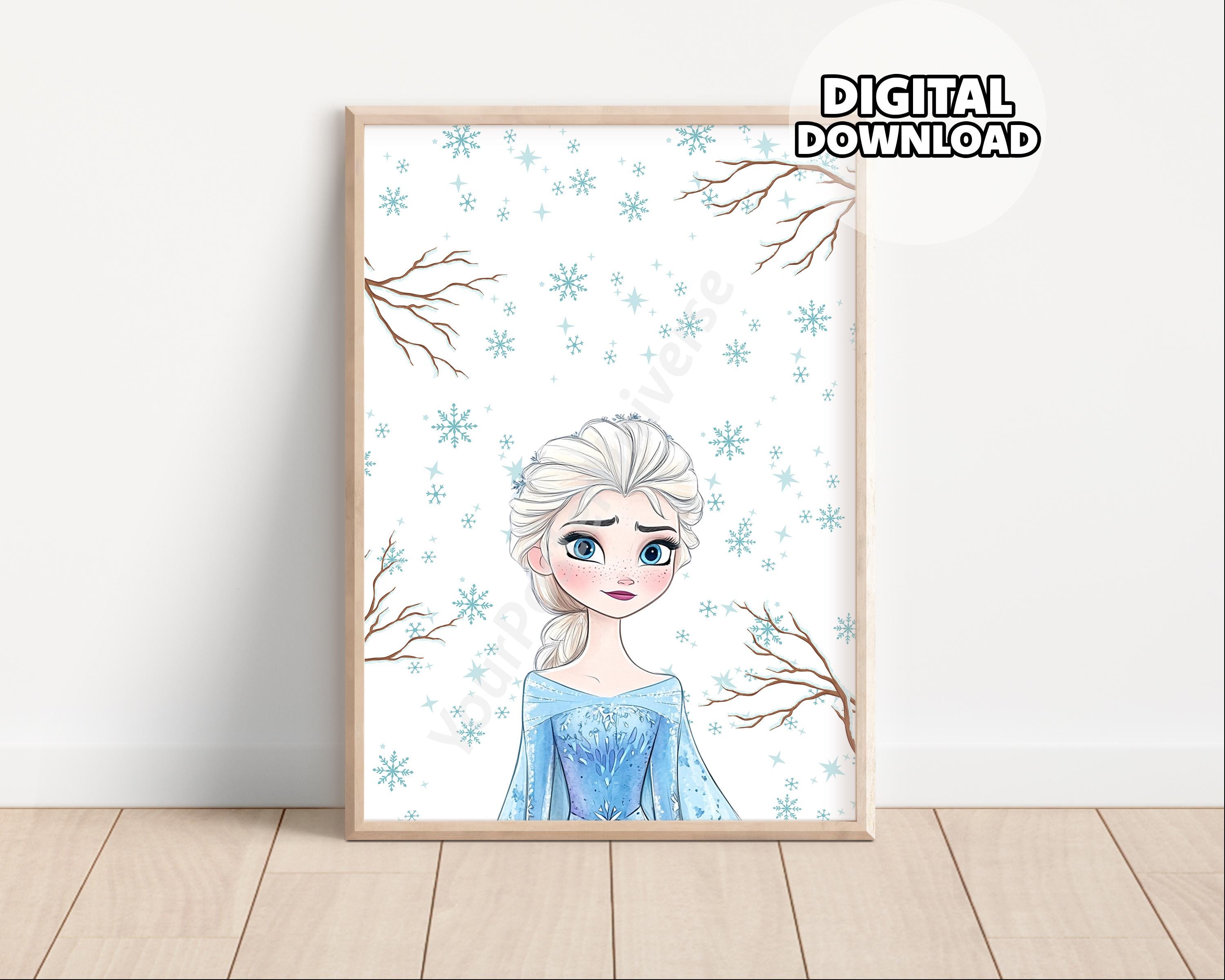 Minimalist Frozen Poster - New Born Gift, Frozen Wall Art, Princess ...