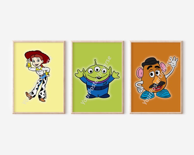 9 Full Color Inspired Toy Story Prints - Kids Room Wall Art, Playroom ...