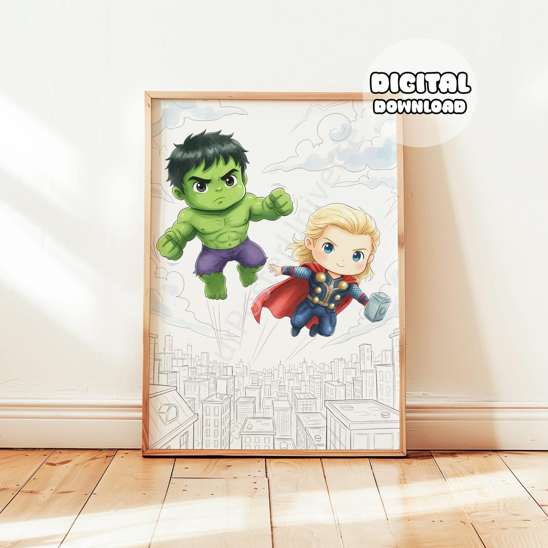 Superhero Comics Sketch Poster - Hand-drawing Wall Art, Avengers Prints ...