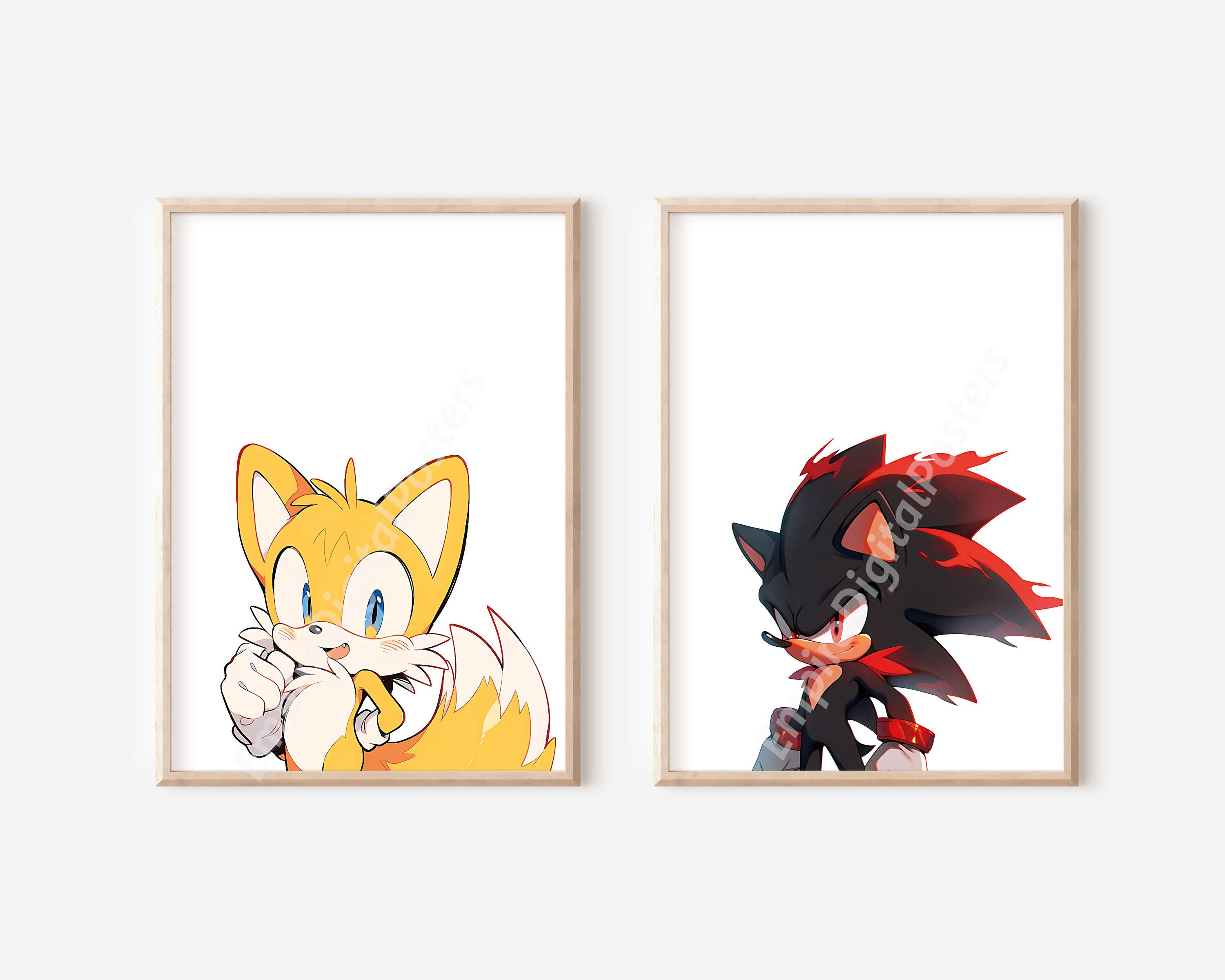 Set of 6 Sonic the Hedgehog Clipart Poster Set, Wall Decor, Prints for ...