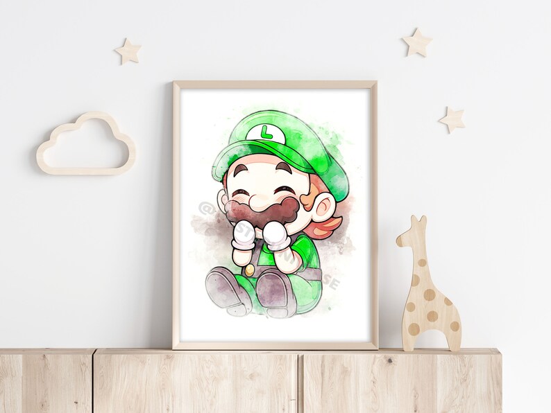 Set of 4 Super Mario Characters Poster Set Nursery Decor - Etsy