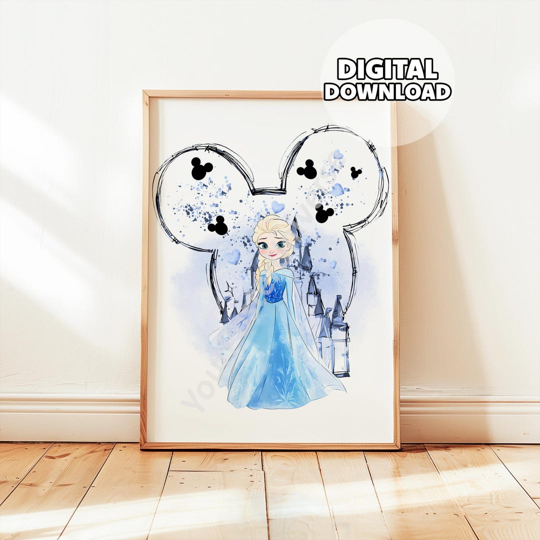 Drawing Princess Elsa Poster - Princess Fairy Tale, Mickey Ears ...