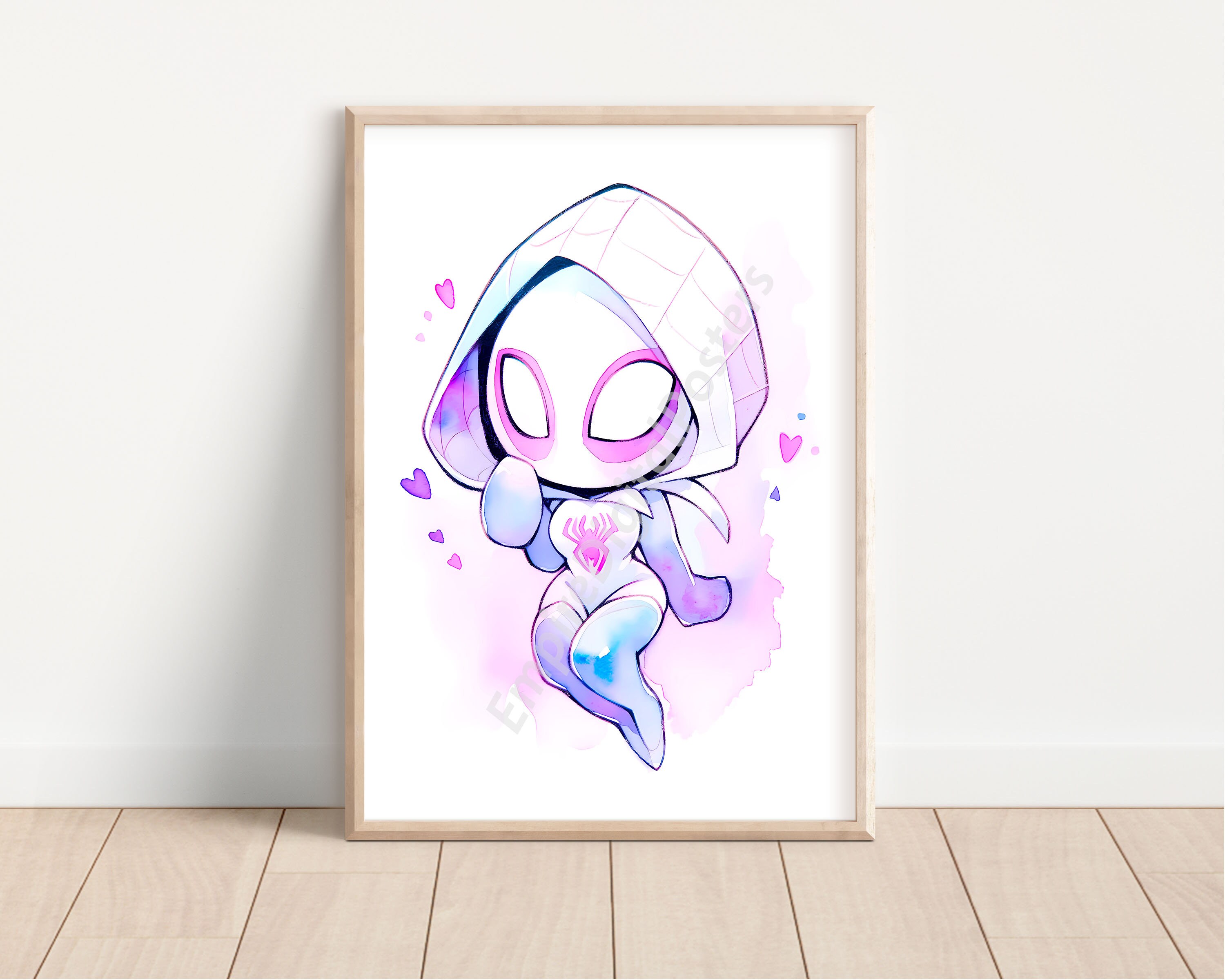 Set of 3 Spidey Poster Set Wall Decor, Watercolor Painting, Printable ...