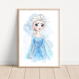 Set of 3 Drawing Frozen Wall Art - Frozen Poster Set, Girls Room Decor ...
