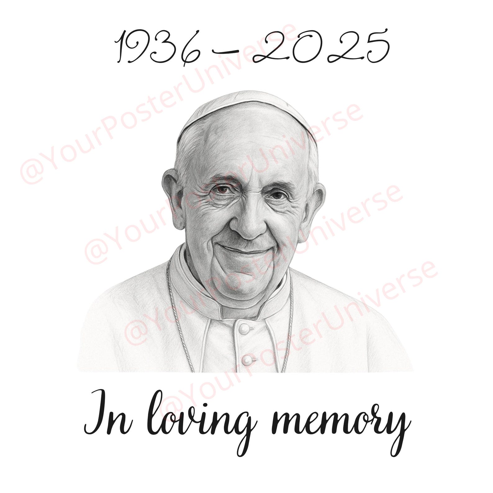 Pope Francis PNG | in Loving Memory Digital Art | RIP 1936-2025 ...