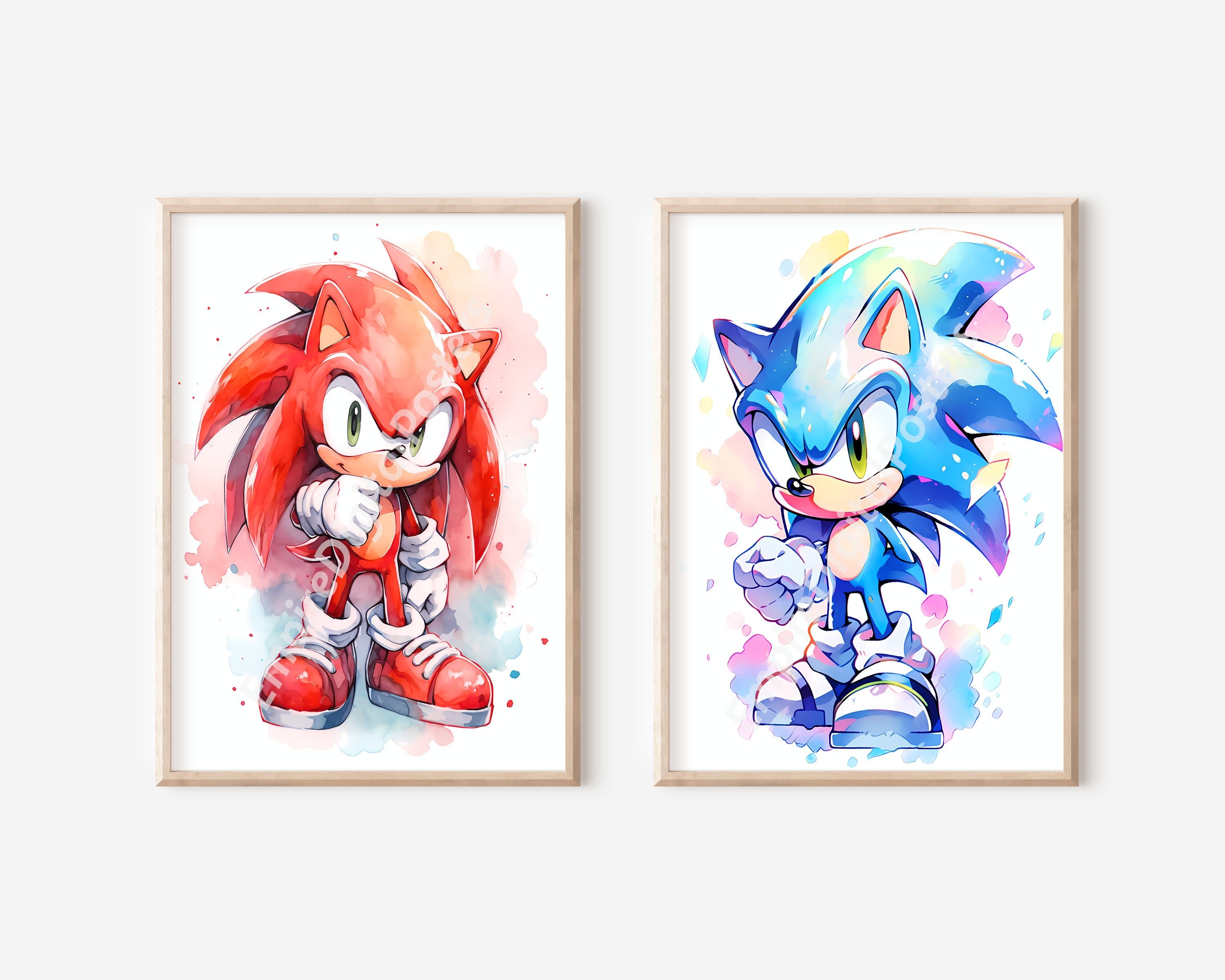 Set of 6 Chibi Sonic the Hedgehog Poster Set Clipart for Kids, Digital ...