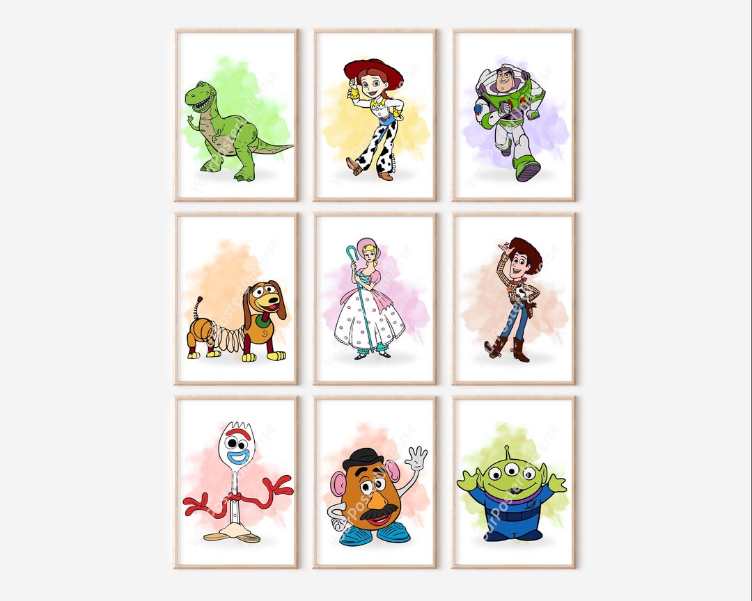 9 Watercolor Toy Story Inspired Prints - Kids Wall Art, Playroom Decor ...
