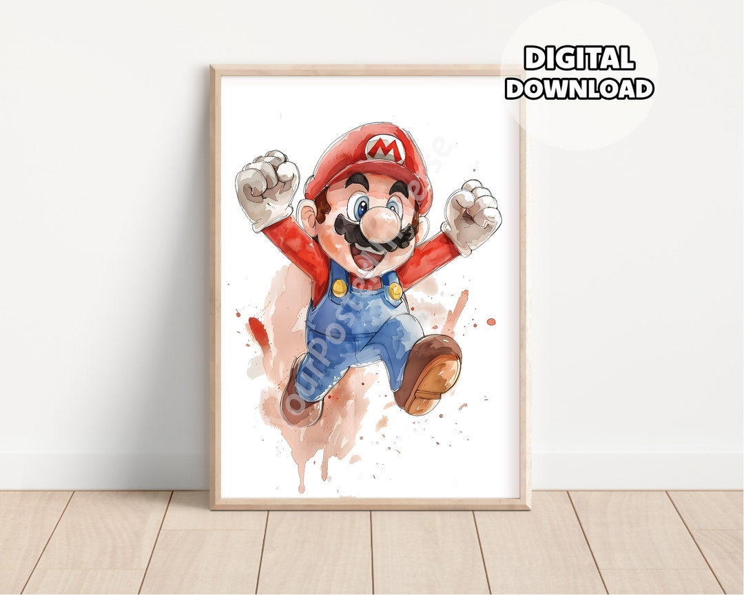 Super Mario Bros Prints - Mario and Luigi Poster, Nursery Decor ...