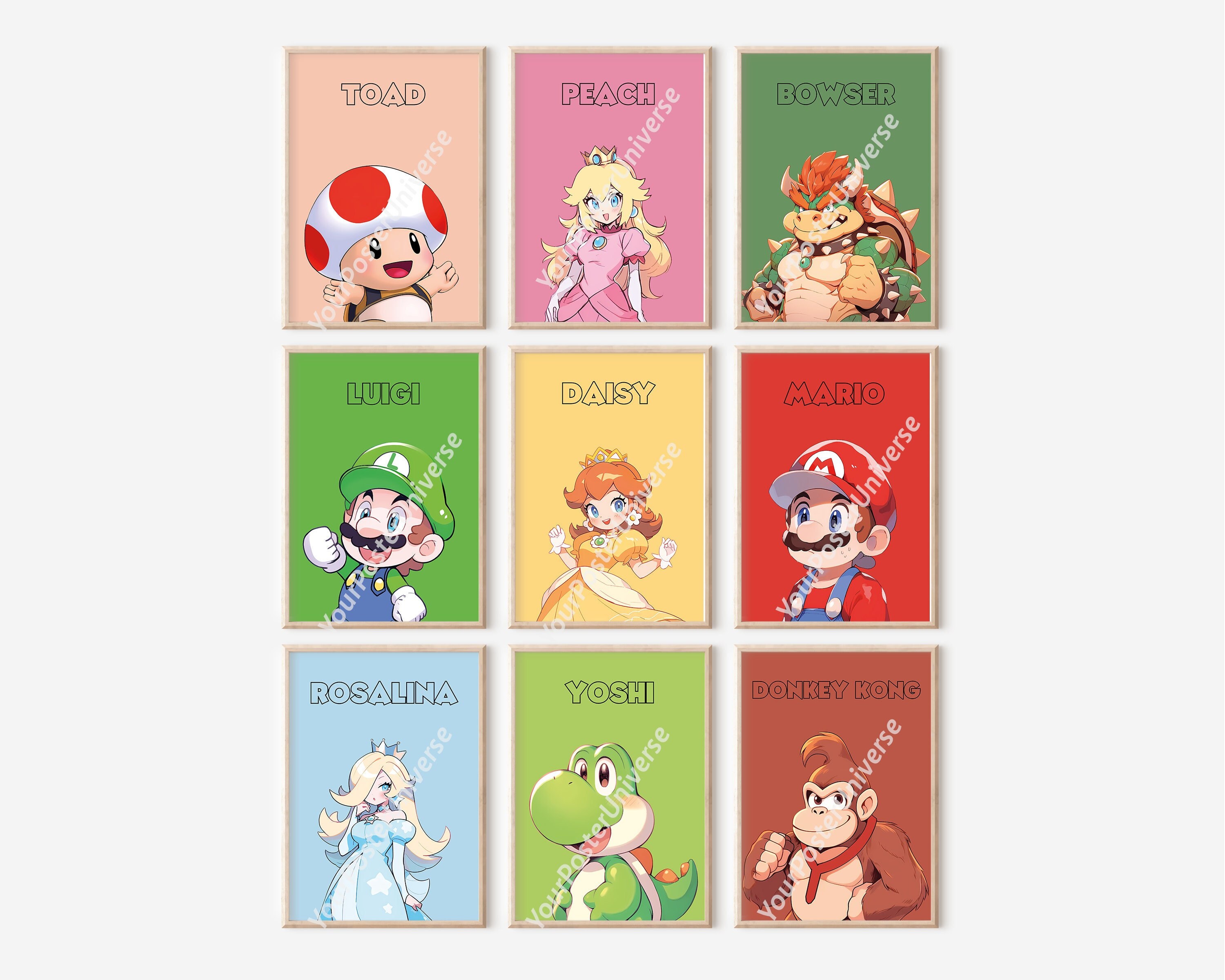 9 Super Mario Bros Wall Art - Colorful Posters, Nursery Decor, Kids ...
