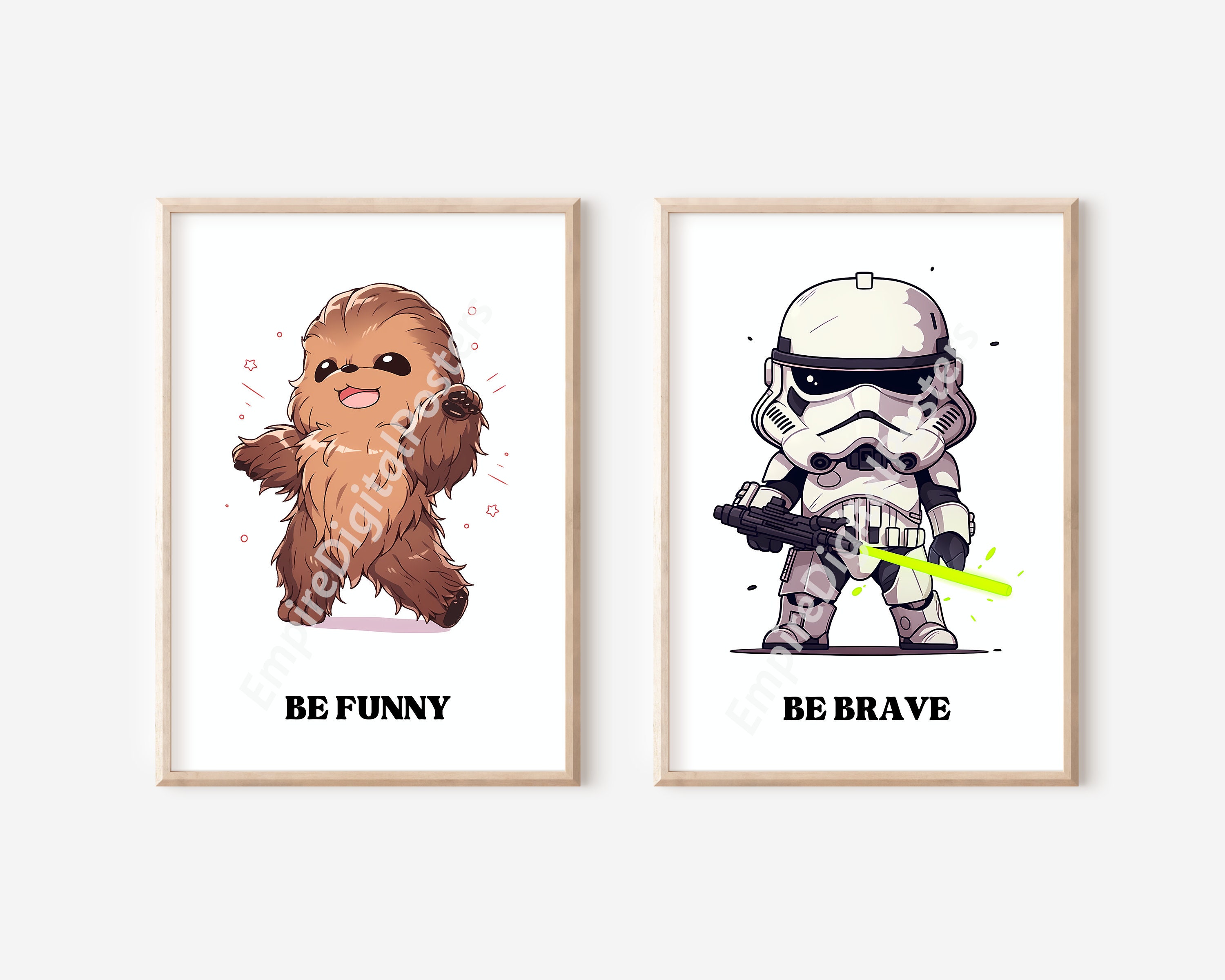 Cartoon Star Wars Affirmation Wall Art Nursery Prints, Digital Download ...