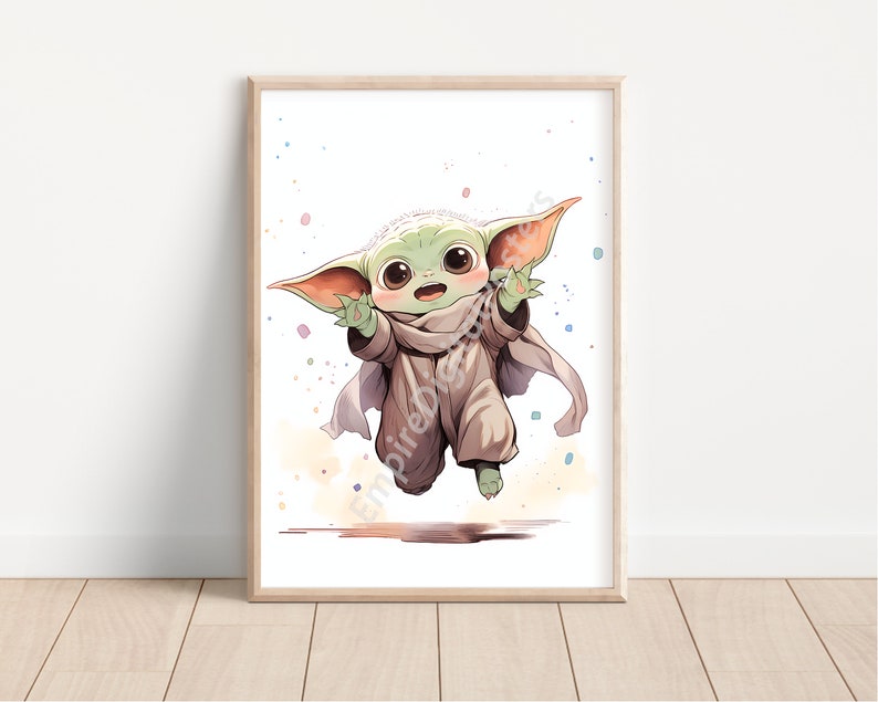 Set of 3 Baby Yoda Posters Digital Print, Wall Art, Nursery Decor ...