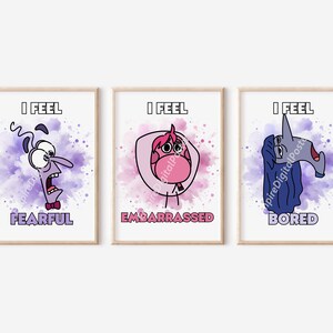 Set of 9 Inside Out 2 Faces - "i Feel" , Emotions Poster Set, Nursery ...