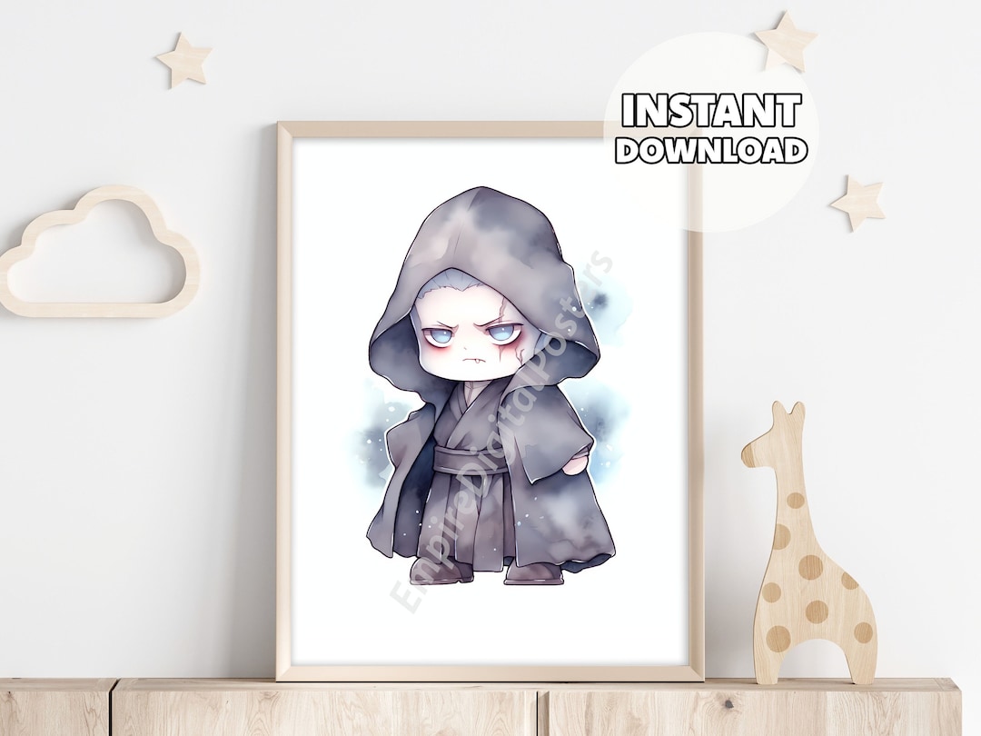 Cute Drawing Sheev Palpatine Poster - Star Wars Wall Art, Nursery Decor ...