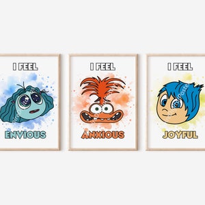Set of 9 Inside Out 2 Faces - "i Feel" , Emotions Poster Set, Nursery ...