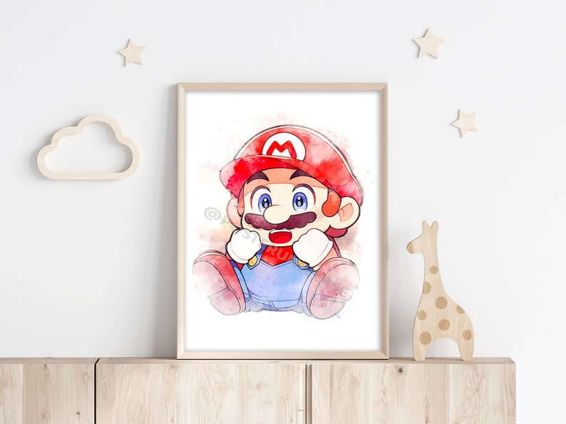 Set of 4 Super Mario Characters Poster Set Nursery Decor - Etsy