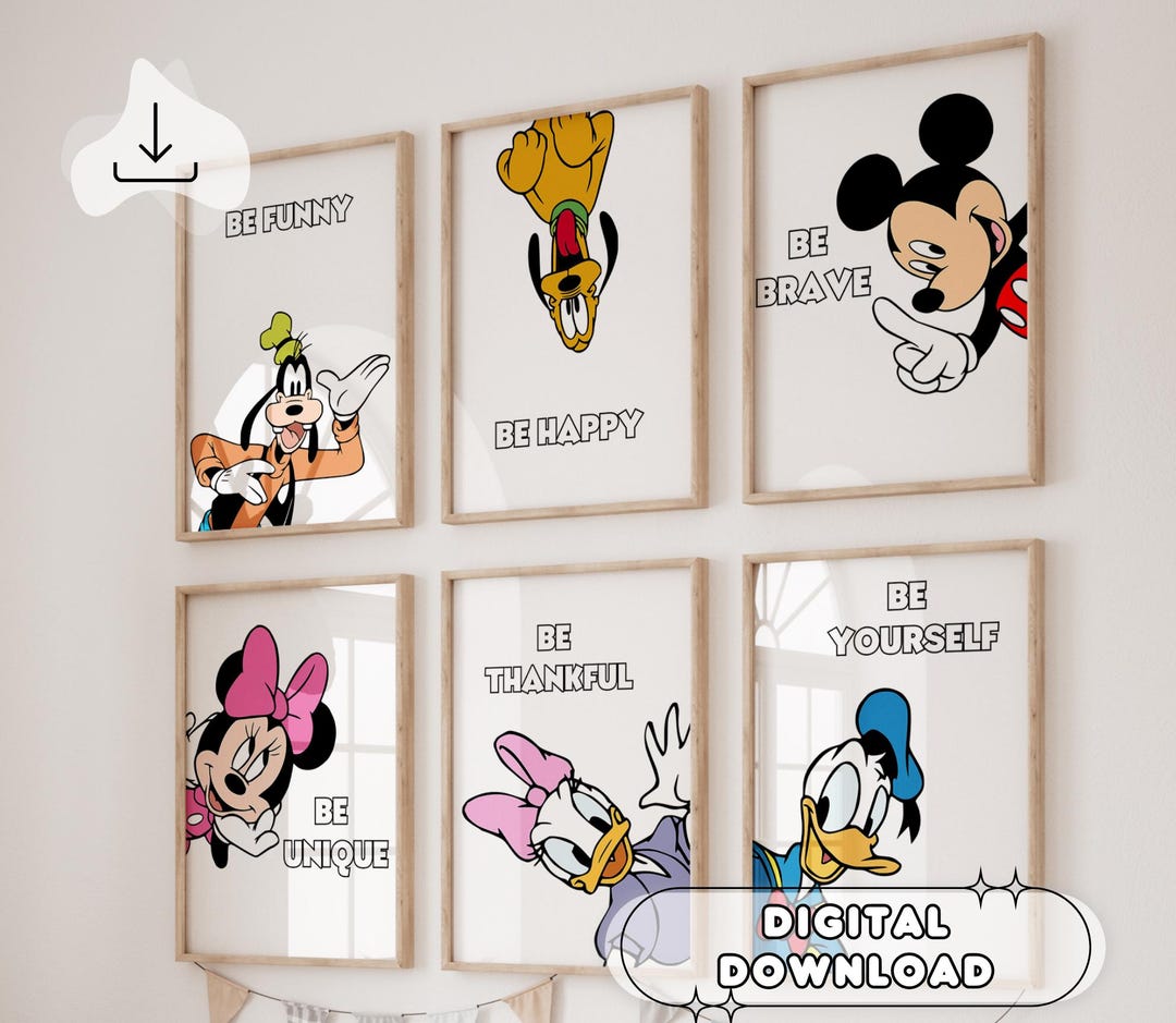 6 Mickey & Friends Affirmations Poster - Mickey and Minnie, Nursery ...