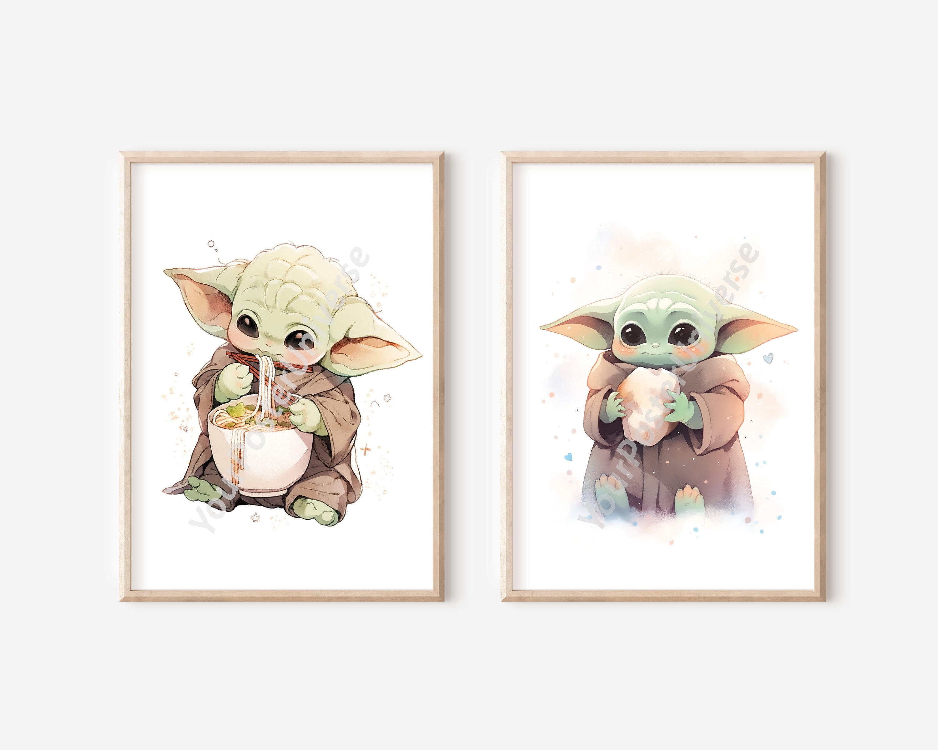 Gentle Nursery Baby Yoda Posters Digital Prints, Star Wars Wall Art ...