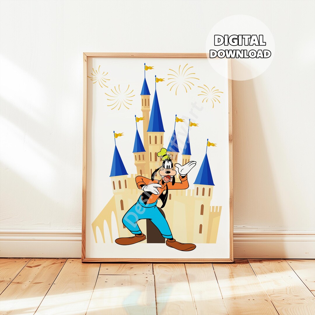 Drawing Goofy Castle Poster - Mickey & Friends, Digital Download, Kids ...